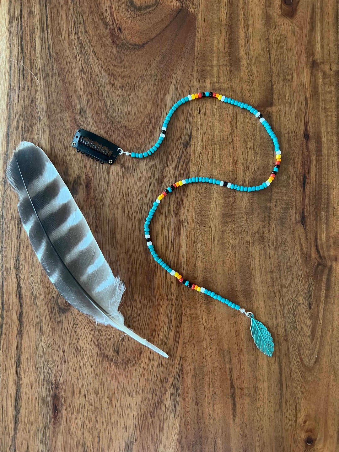 Native American Beaded Hair Clip In, Native Southwestern Style Hair ...