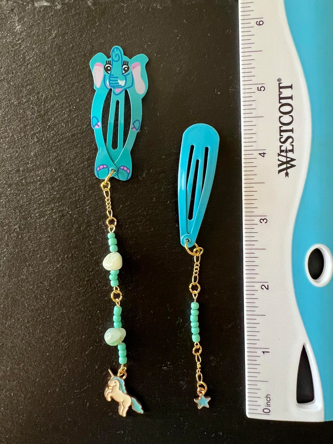 Barrette Set (4 Clips), Free Shipping, Girl Hair Clips, Beaded Dangle ...