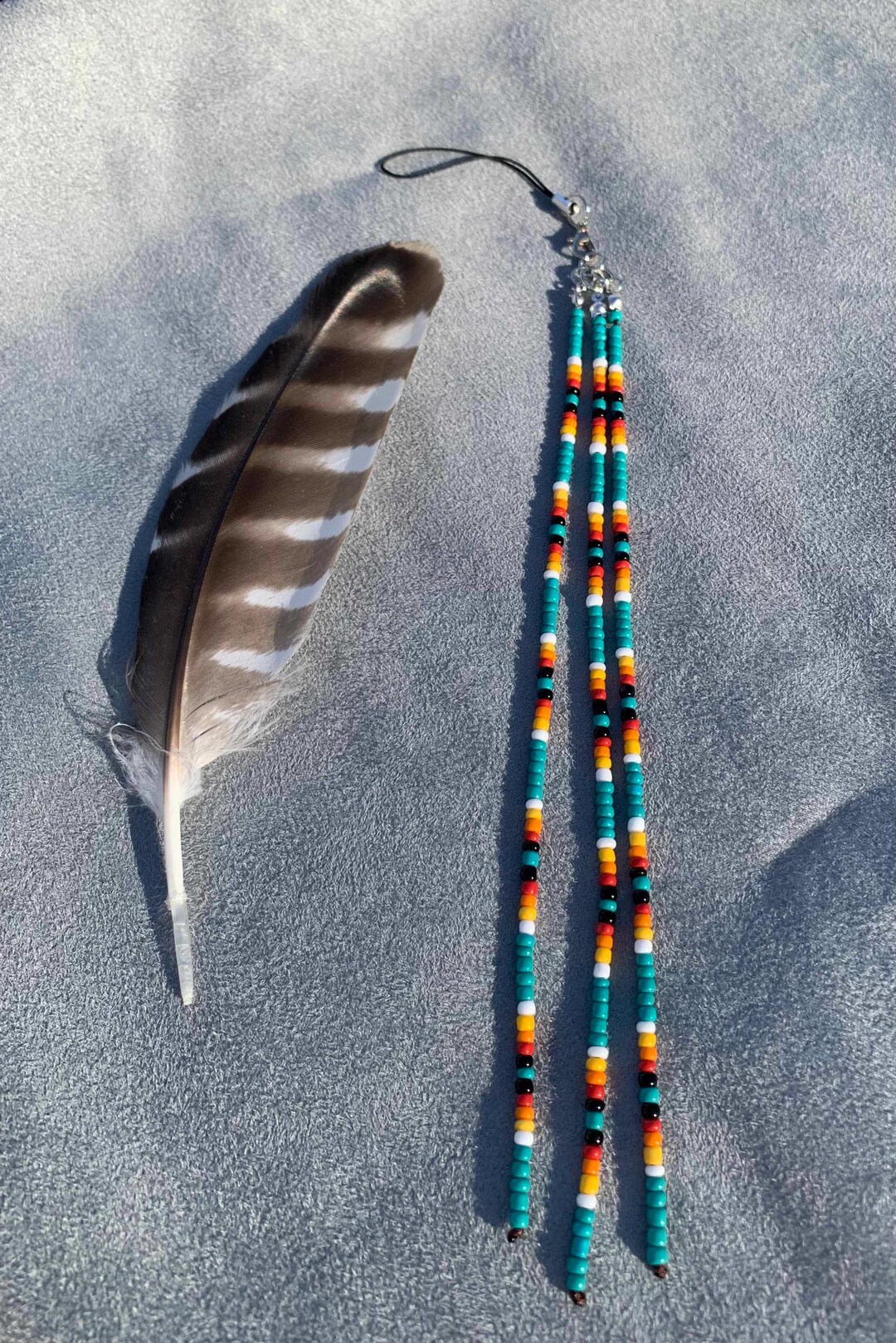 Handmade Native Beaded Phone Charm: 3 Strand Bag Chain - Etsy