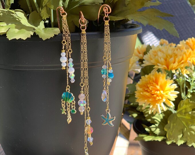 3 Copper Stakes, Flower Pot Jewelry, Copper Plant Stake, Suncatcher ...