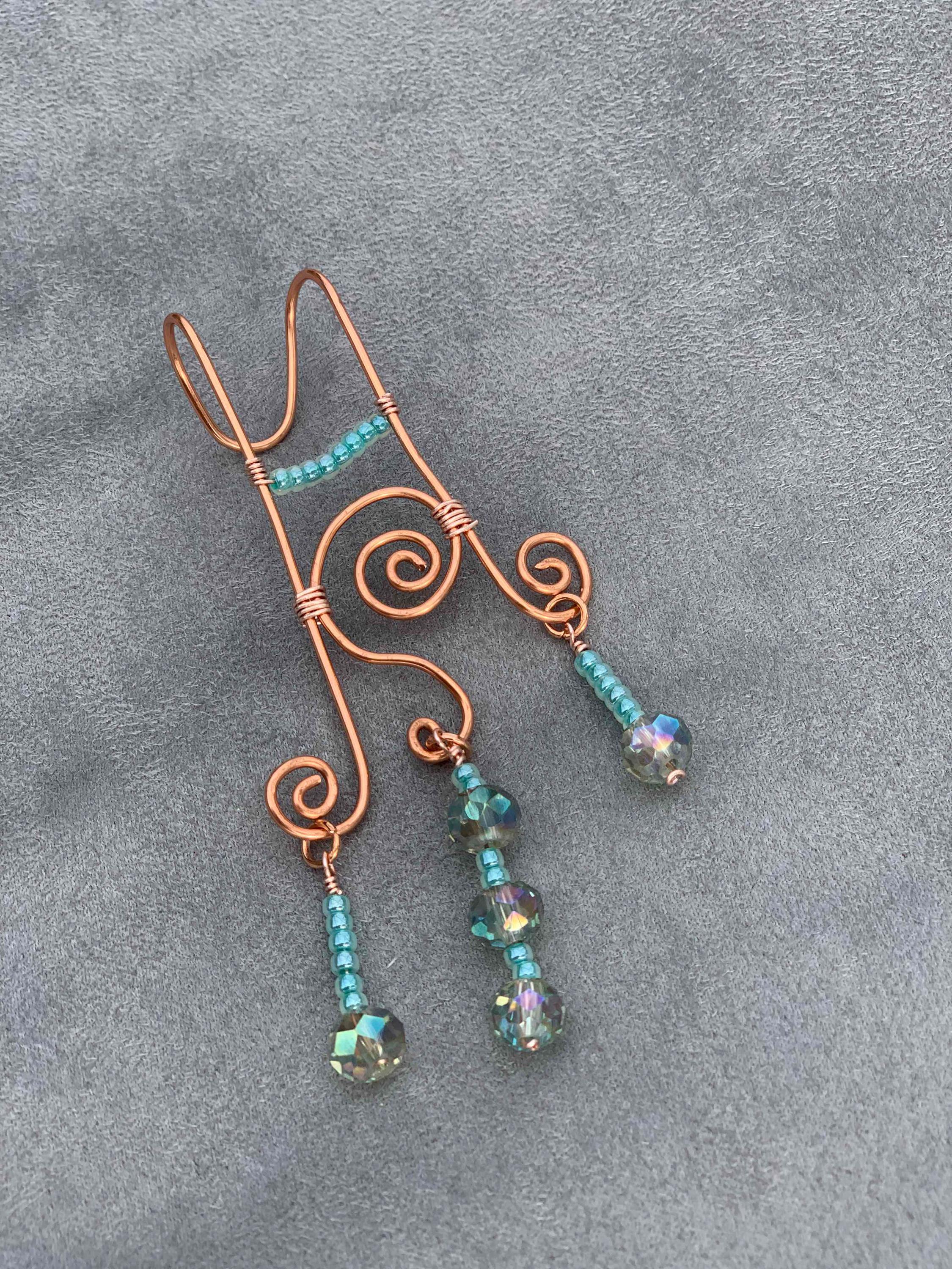 3 Copper Pot Hugger, Set of 3, Flower Pot Jewelry, Crystal Flower Pot ...