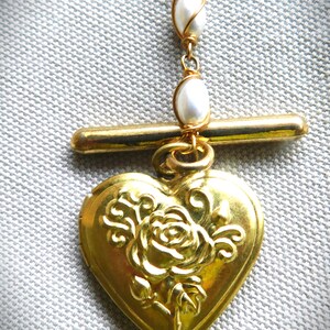 Large Heart Locket Key Chain Combo, Embossed, Vintage, Great Holiday ...