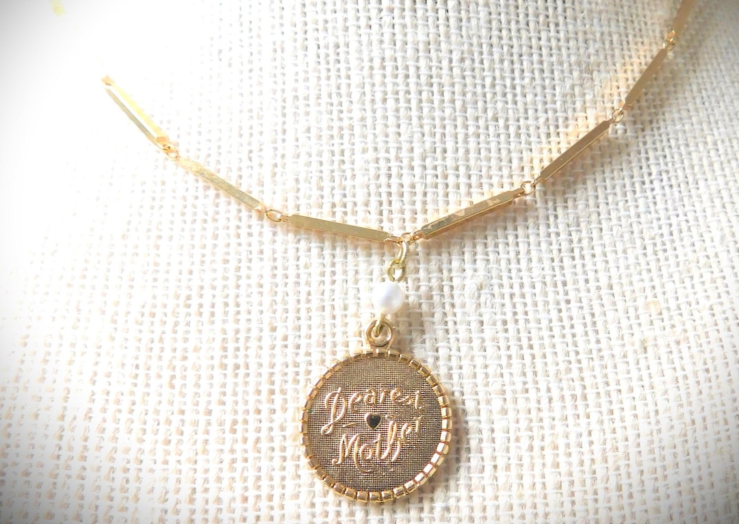DEAREST MOTHER Charm Pendant Necklace, Vintage, Mom, Grand Mom Mother's ...