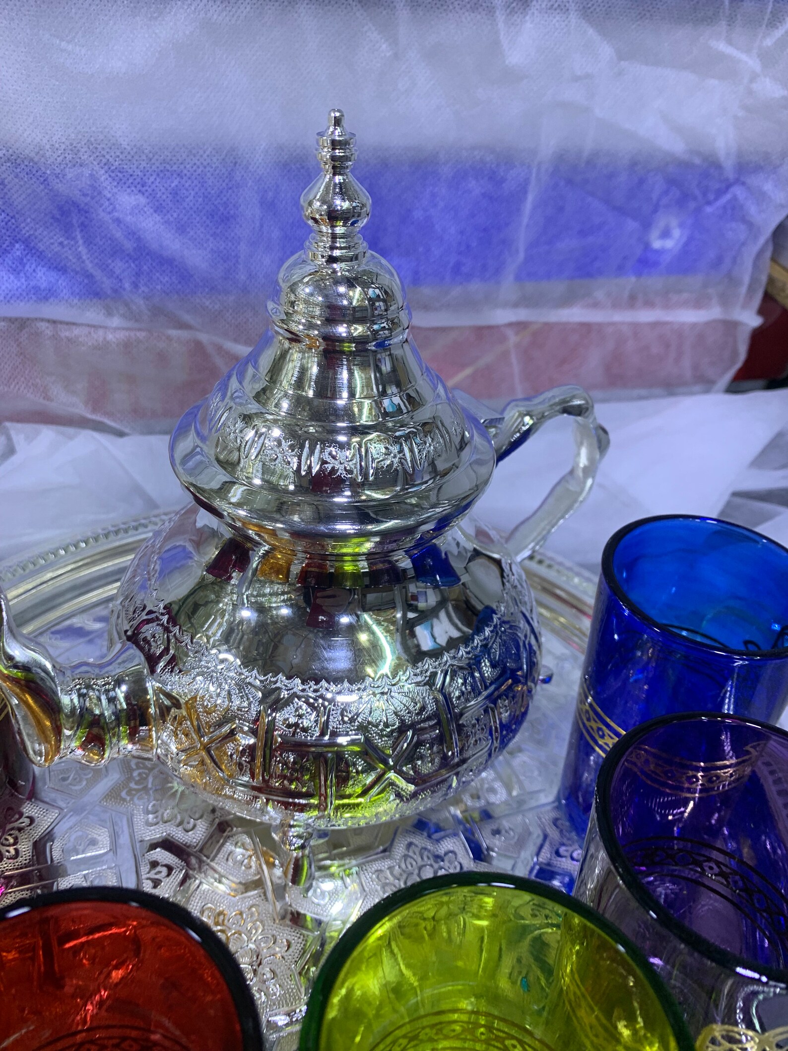 Hamsa Hand Tea Set , Moroccan Handcrafted Tea Set - Etsy