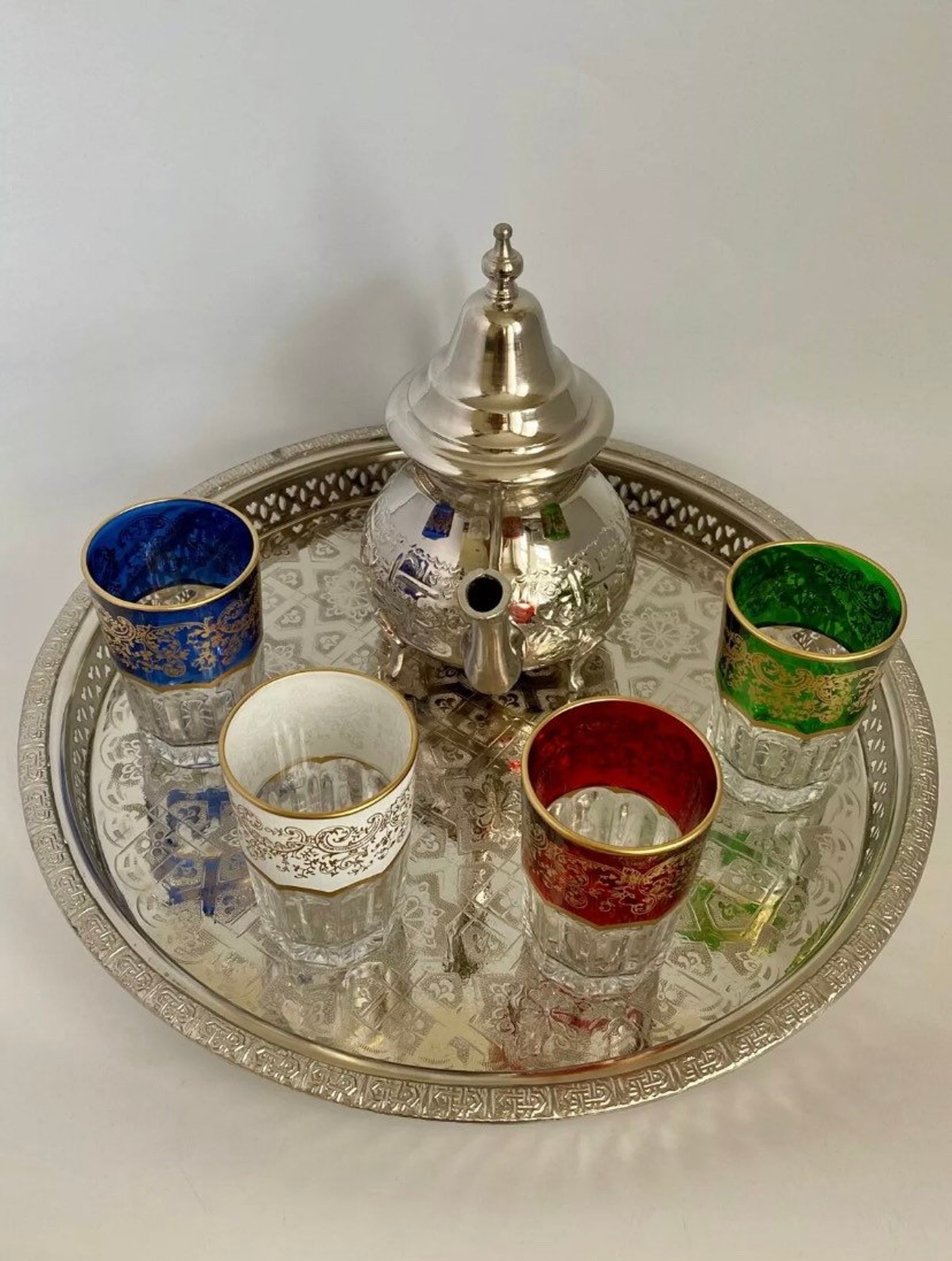Moroccan Handmade Tea Set - Etsy