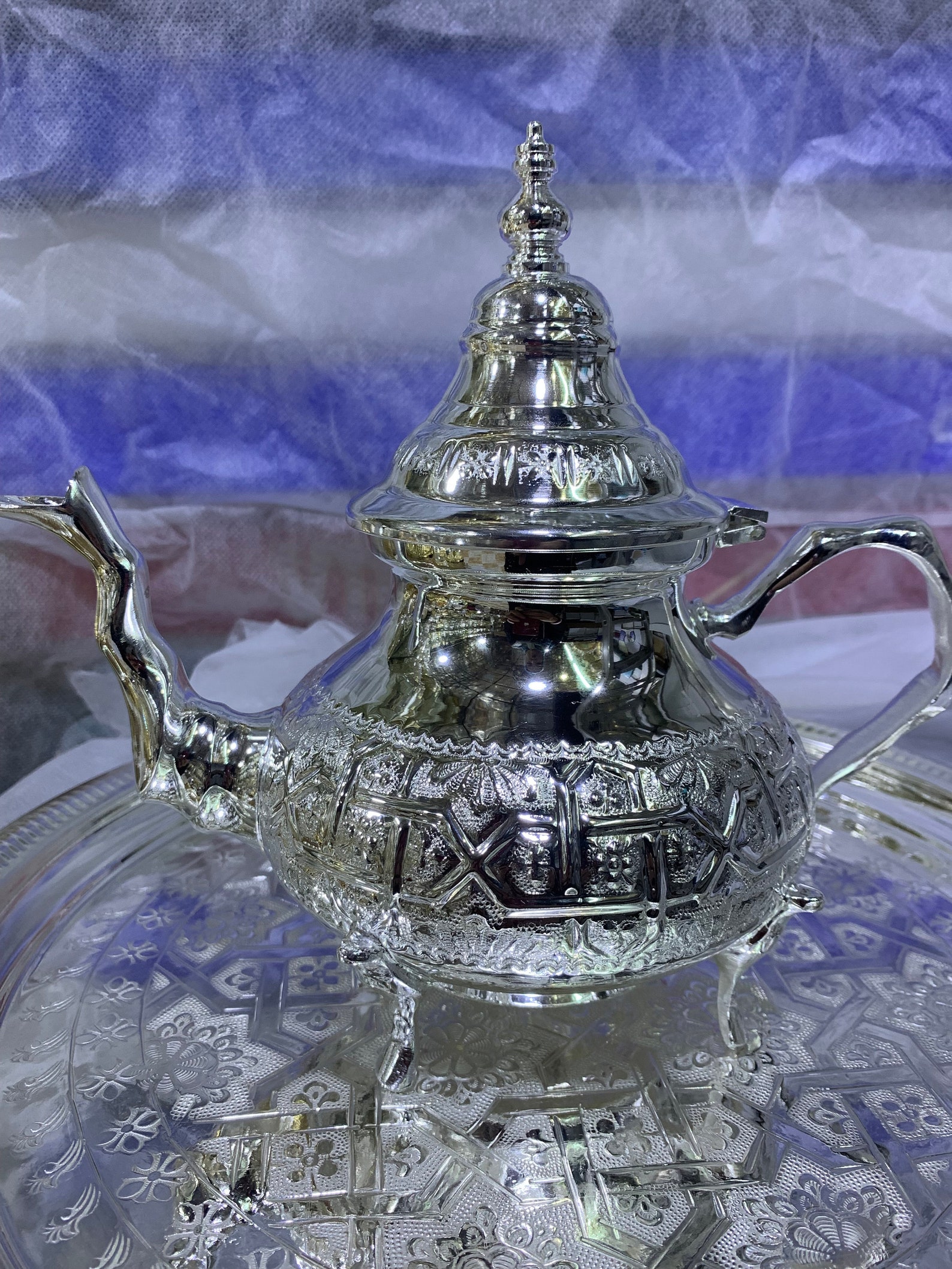Hamsa Hand Tea Set , Moroccan Handcrafted Tea Set - Etsy