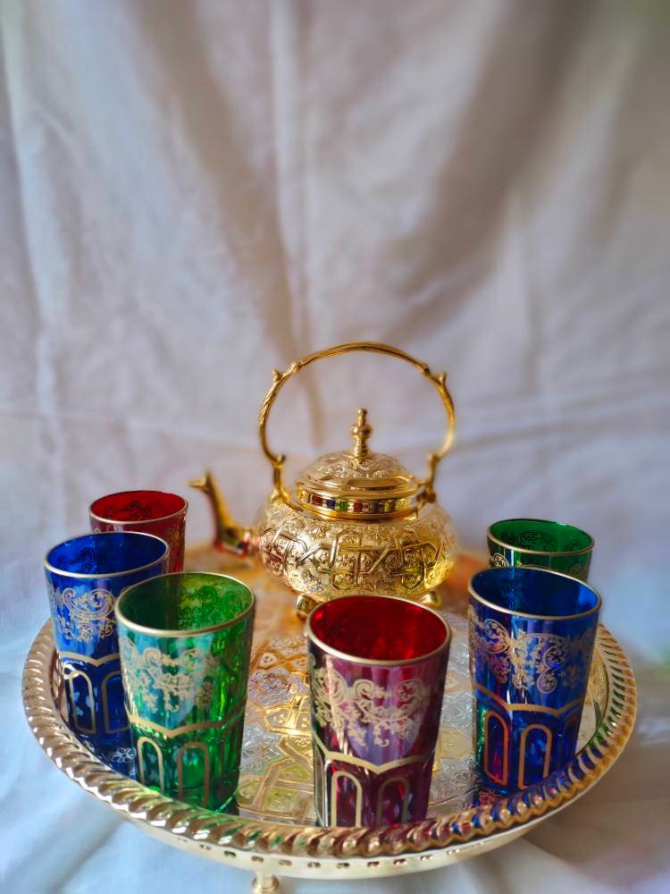 Moroccan Luxurious Handmade Tea Set - Etsy