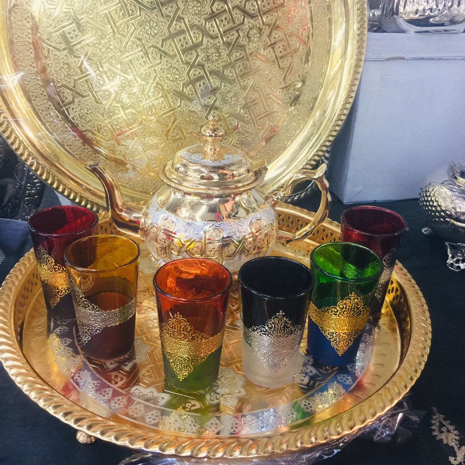 Moroccan Handmade Tea Set - Etsy