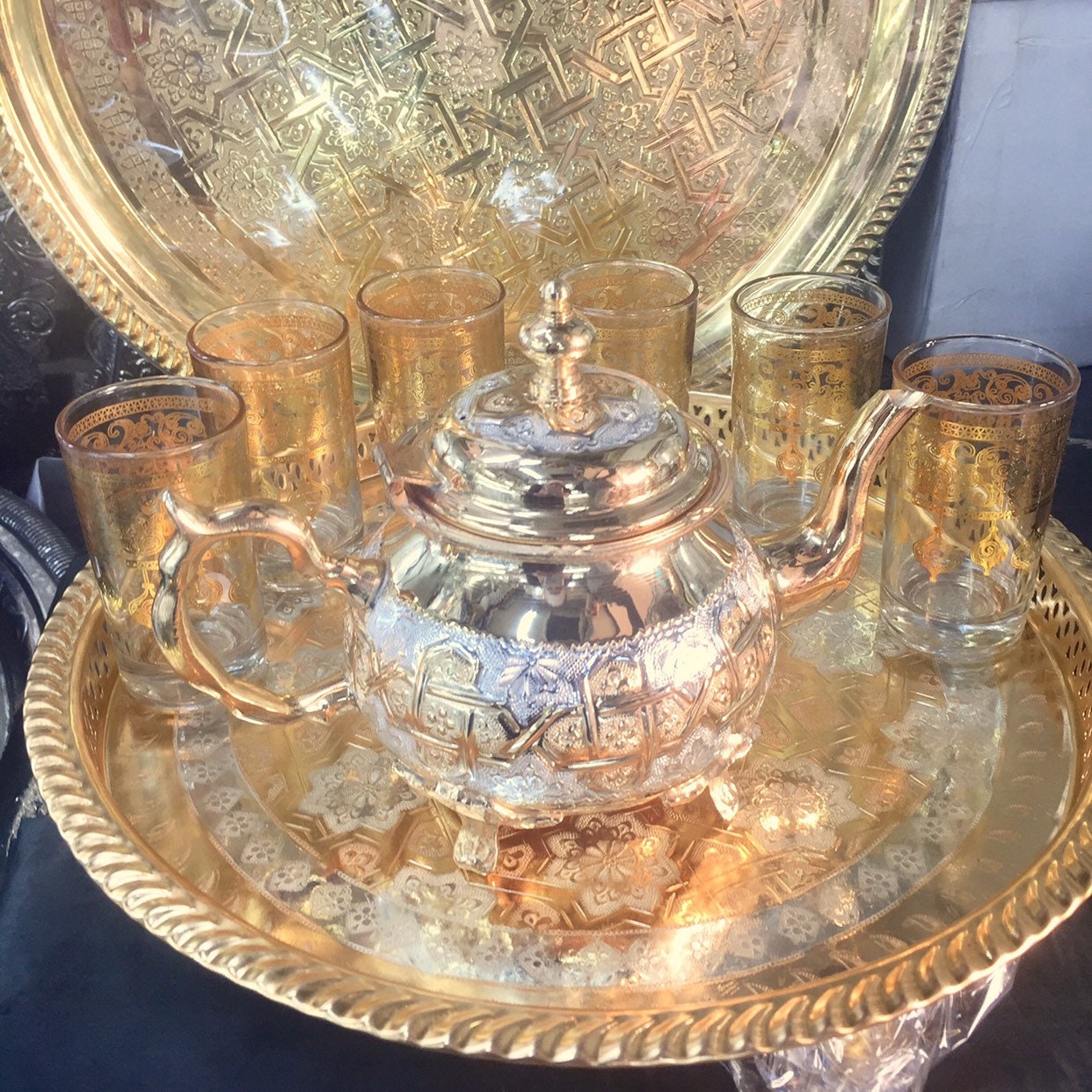 Moroccan Handmade Luxurious Tea Set - Etsy