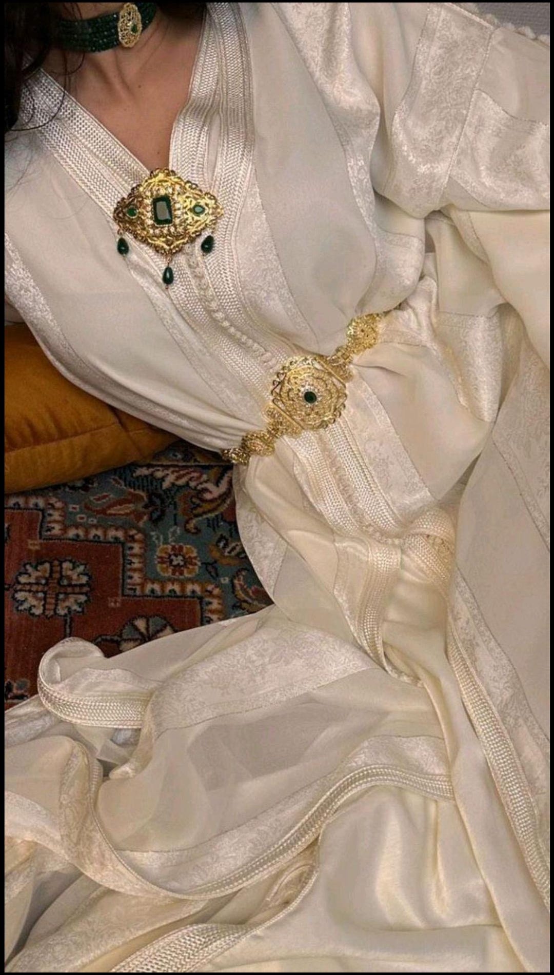 Moroccan Fancy White Caftan 2 Pieces , Bridal Kaftan Takchita , Wedding ...