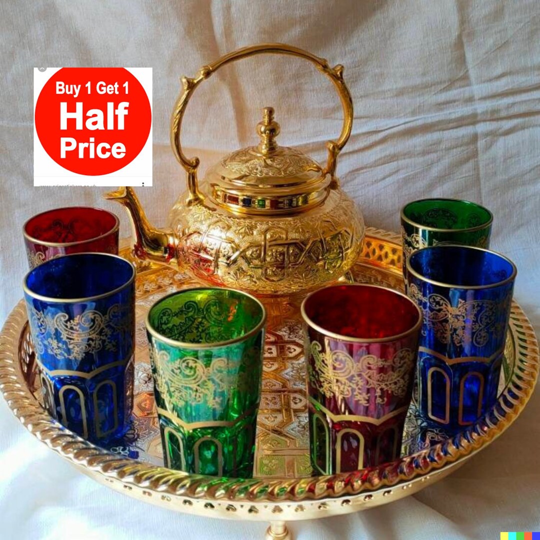 Moroccan Luxurious Handmade Tea Set - Etsy