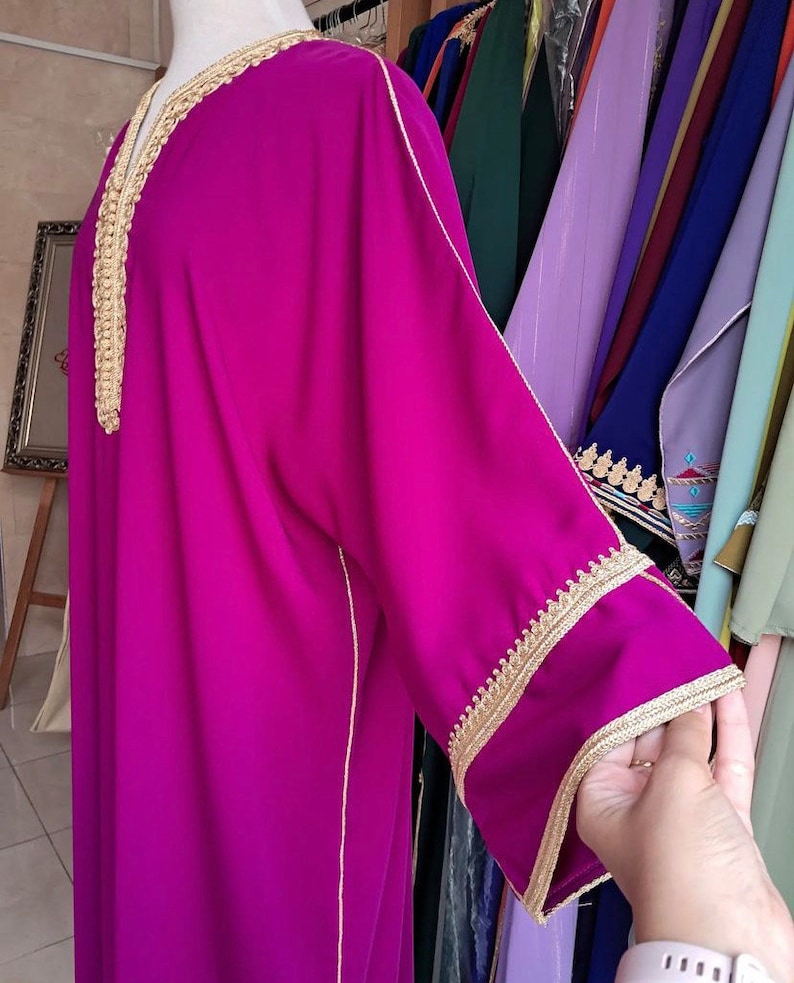 Moroccan Fuchsia Caftan , Moroccan Abaya Kaftan, Fuchsia Party Dress - Etsy