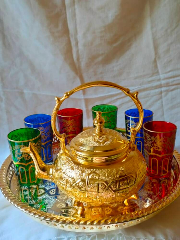 Moroccan Luxurious Handmade Tea Set - Etsy