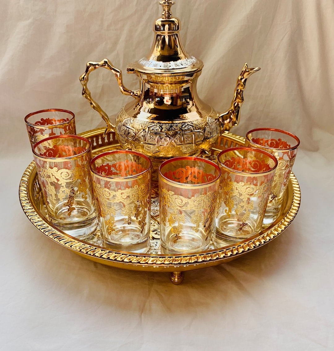 Moroccan Handmade Tea Set, Luxury Homeware - Etsy