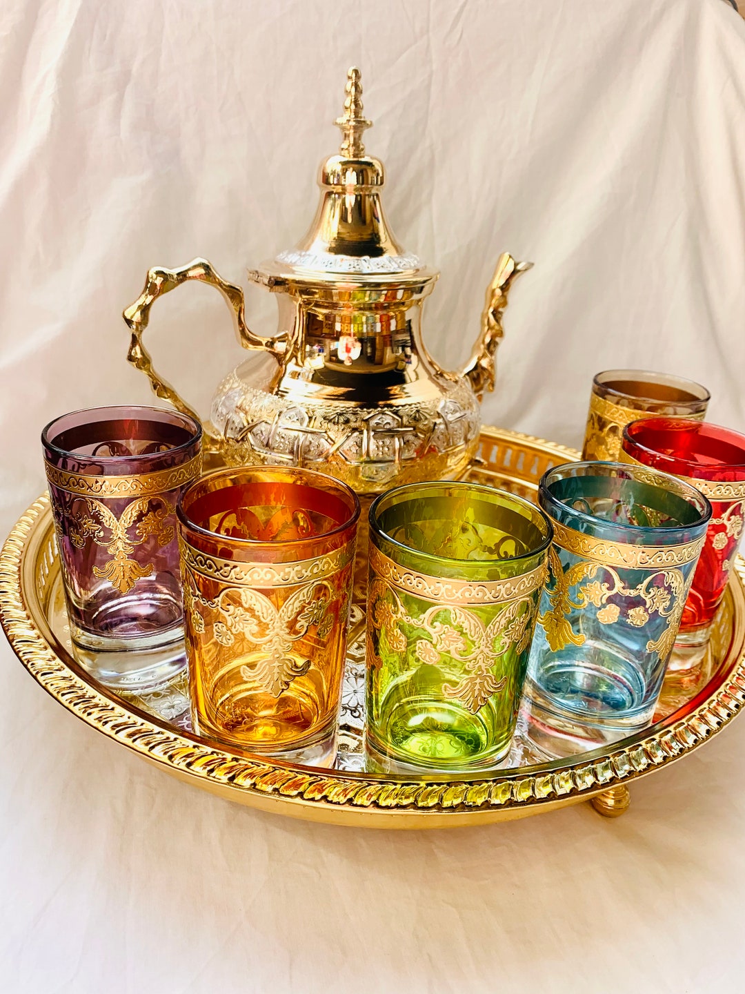 Moroccan Handmade Tea Set, Luxury Homeware - Etsy