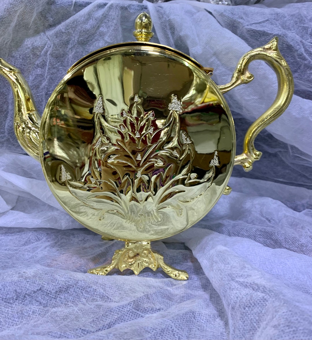 Handmade Teapot Big Size , Fancy Moroccan Golden Teapot - Etsy