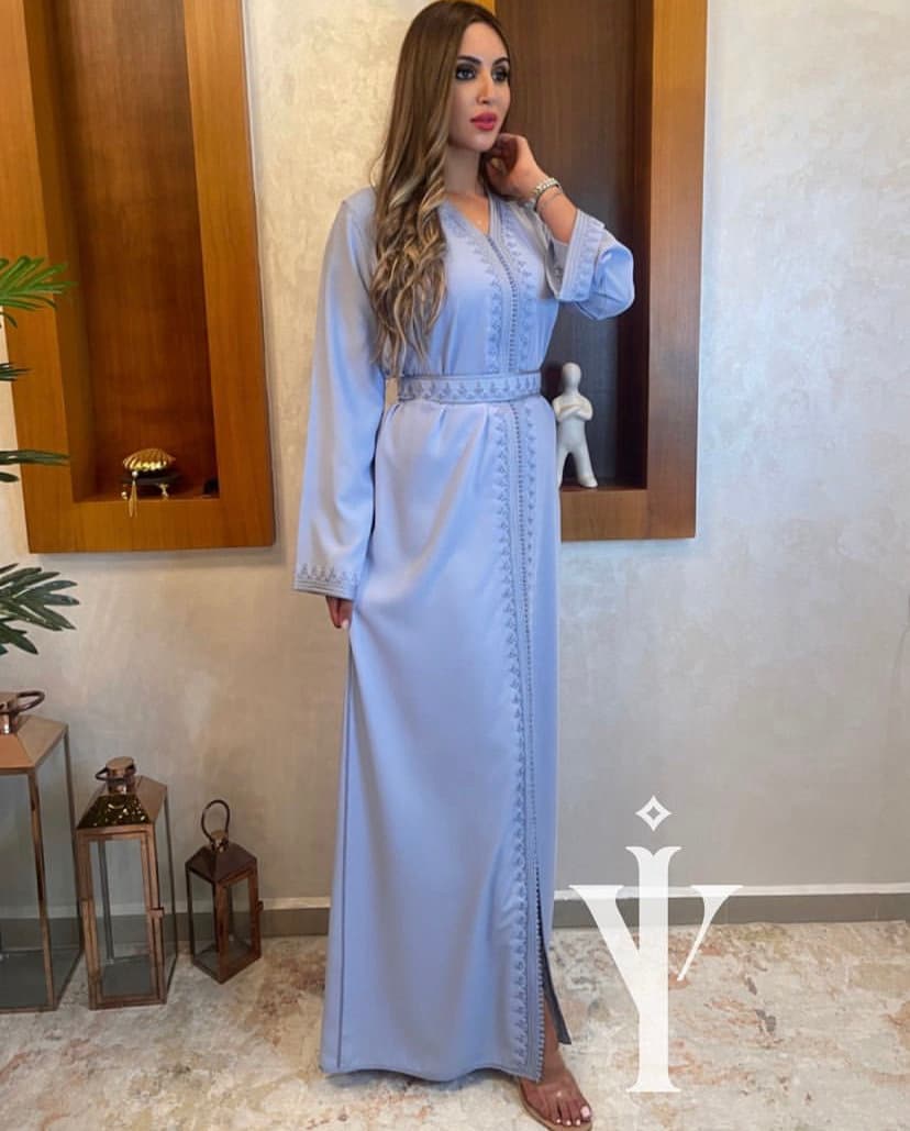 Moroccan Embroidered Caftan , Fancy Moroccan Kaftan , Abaya , Party ...