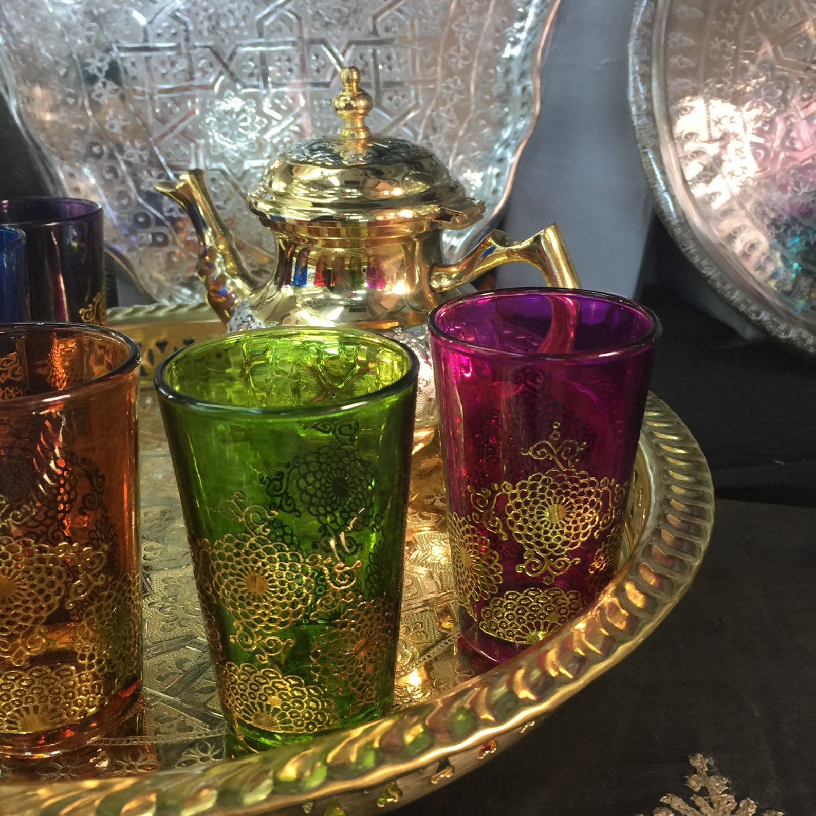 Moroccan Handmade Tea Set | Etsy