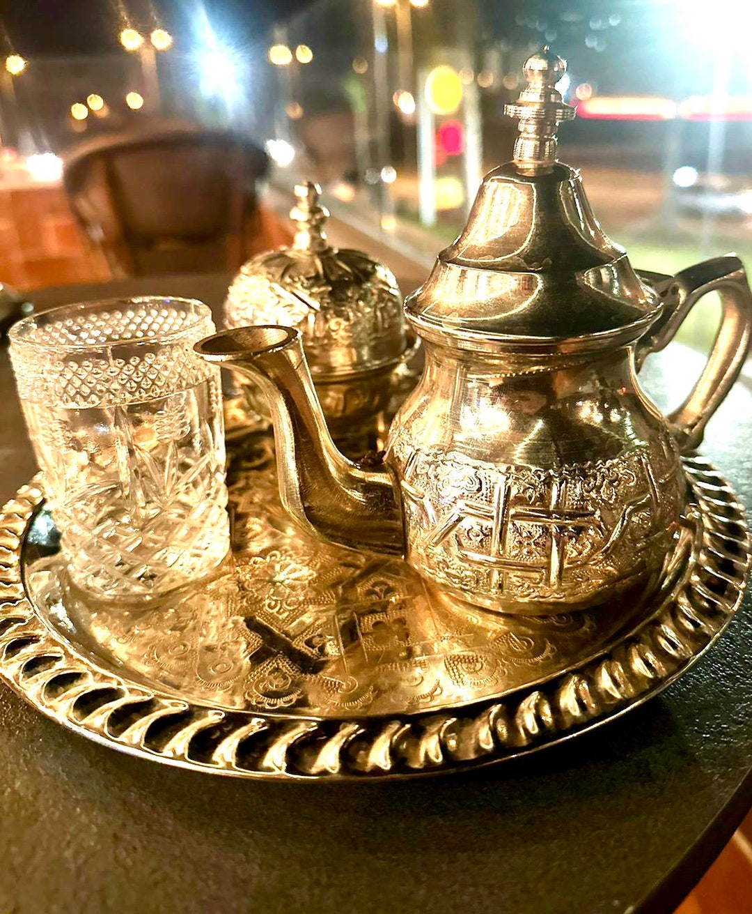 Handmade Moroccan Silver Tea Set - Etsy