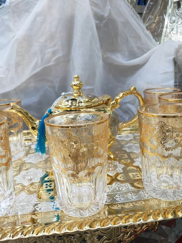Moroccan Handmade Luxurious Tea Set | Etsy