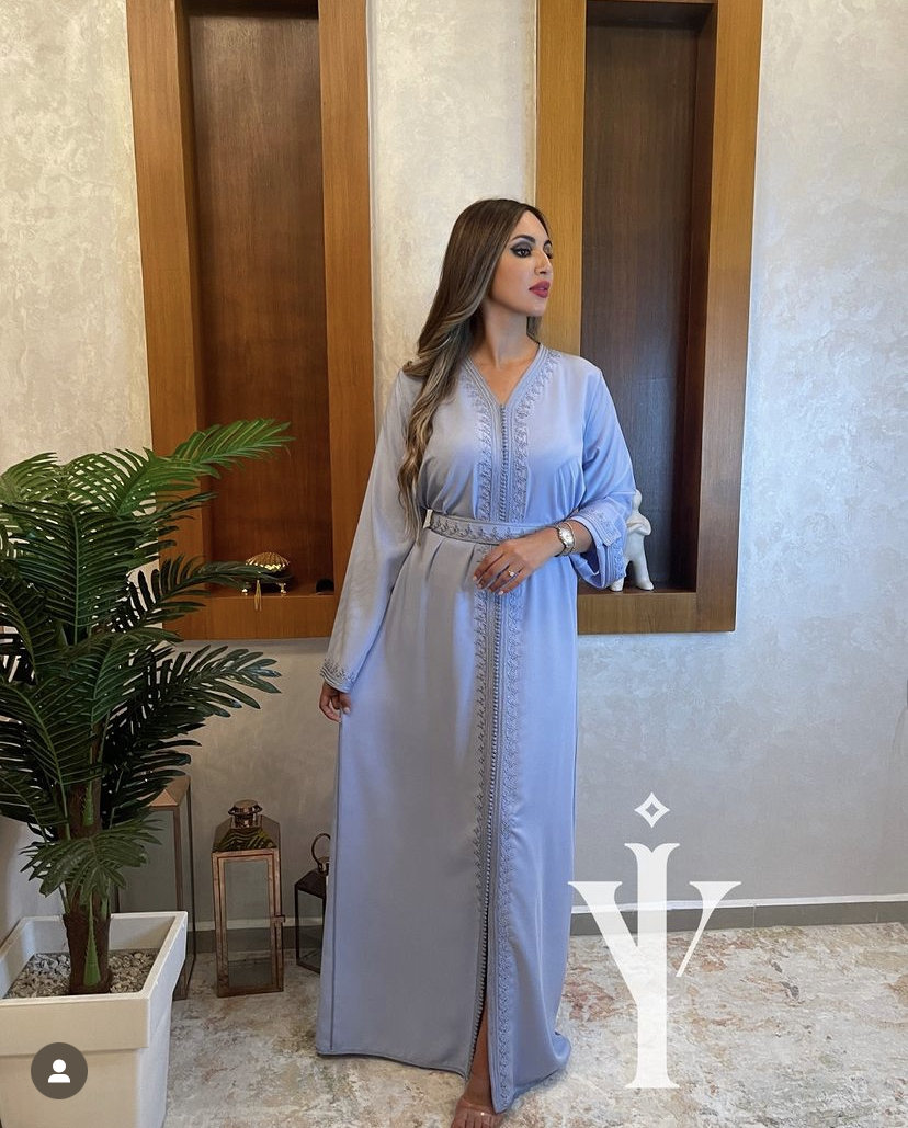 Moroccan Embroidered Caftan , Fancy Moroccan Kaftan , Abaya , Party ...