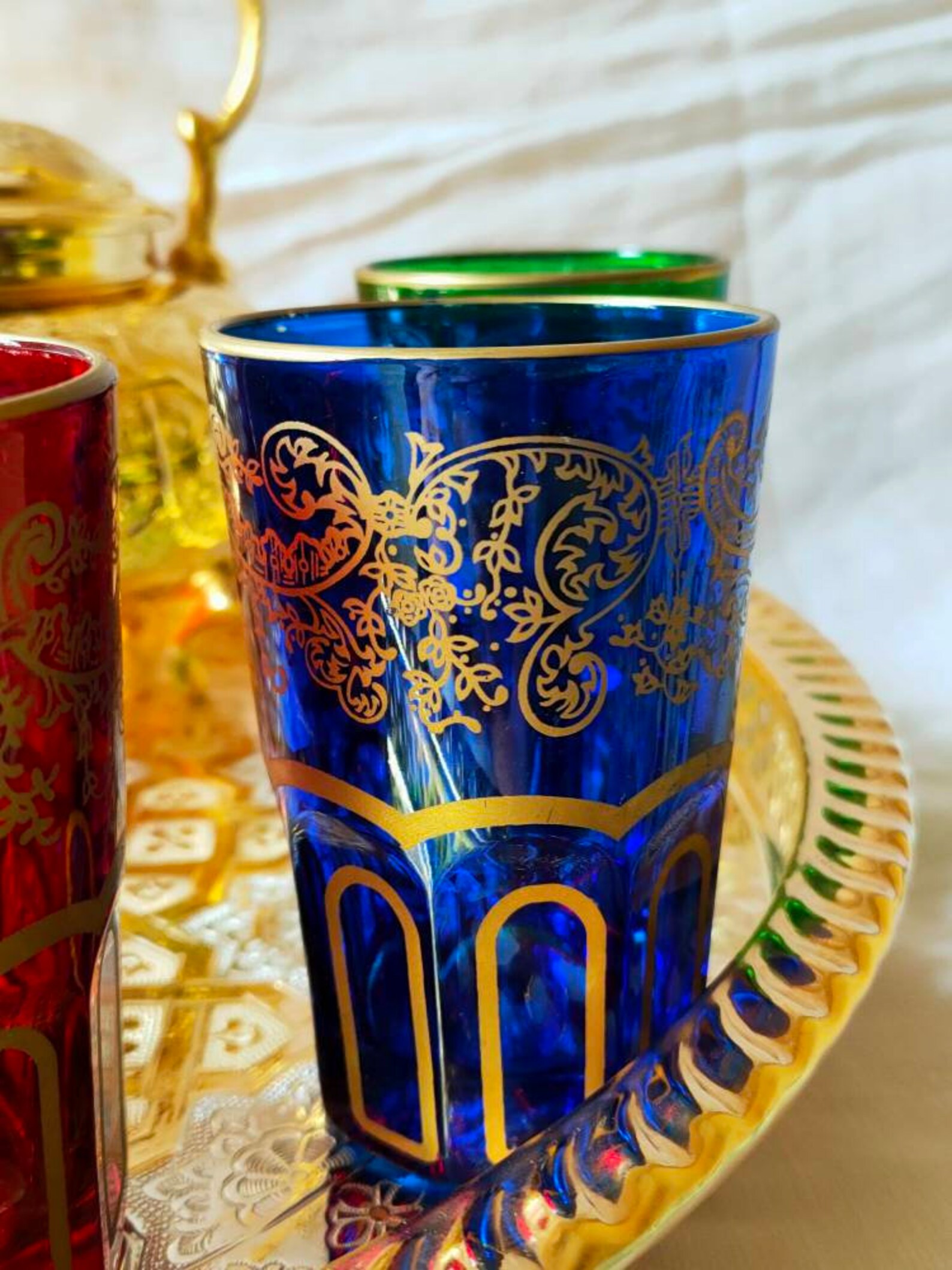 Moroccan Luxurious Handmade Tea Set - Etsy