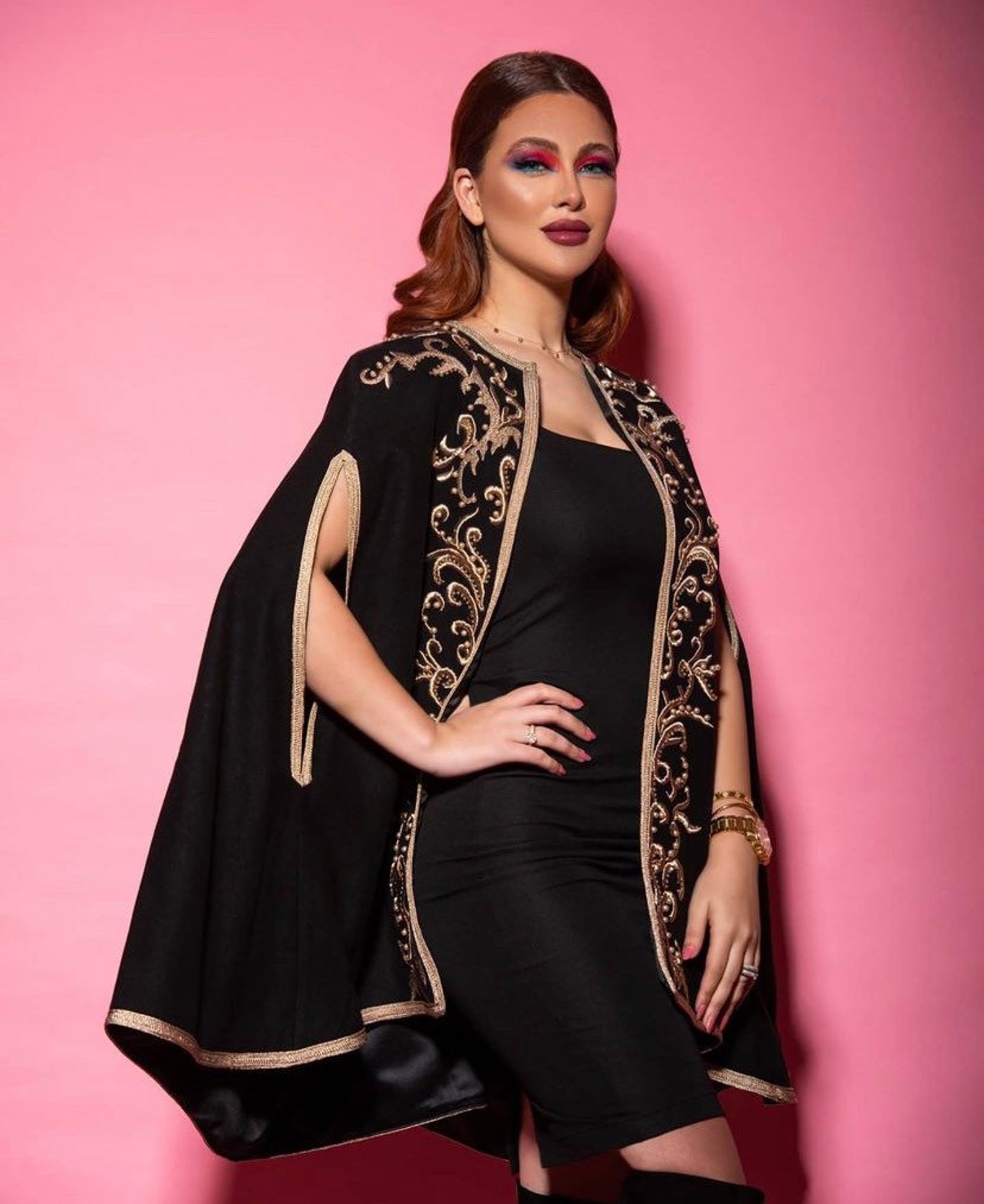 Caftan Moroccan Modern Embroidered Kaftan Kimono Cardigan - Etsy