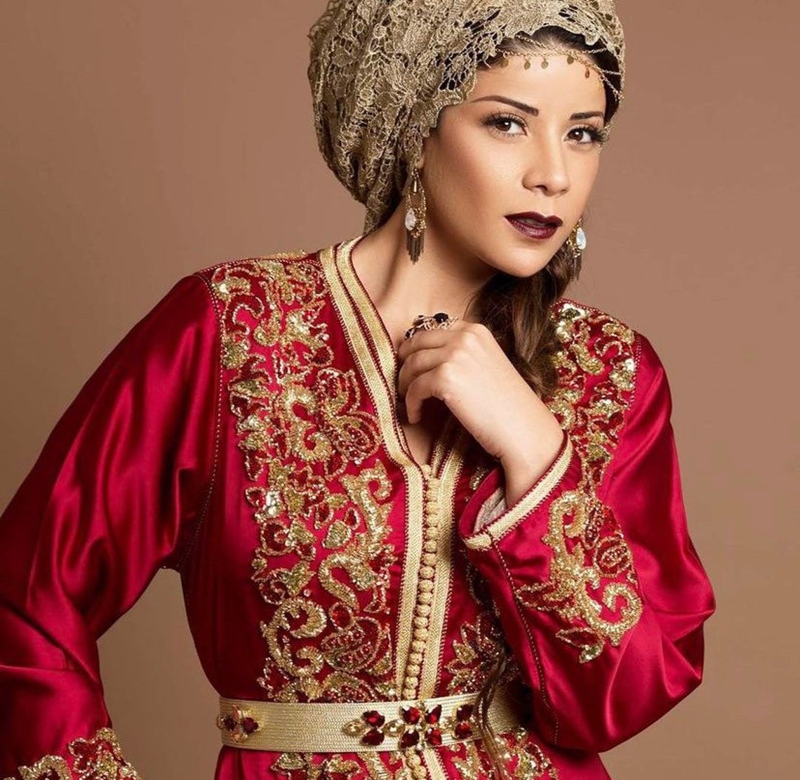 Moroccan Hand Beaded Traditional Luxurious Caftan , Moroccan Kaftan ...