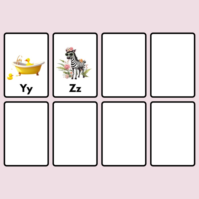 ABC Flash Cards Printable Children's Pocket Flash Cards Junk Journal ...