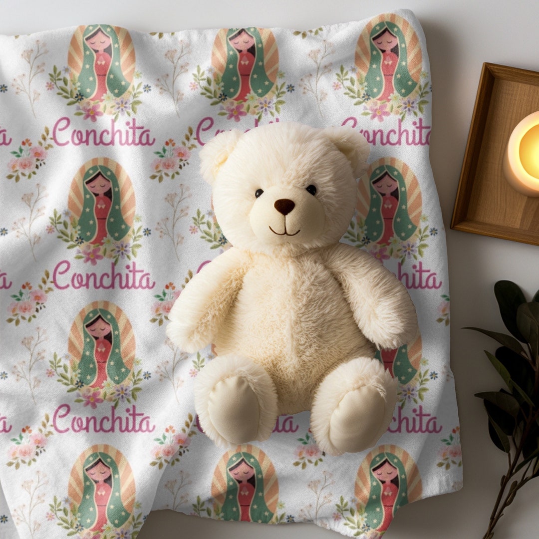 Personalized Virgen Guadalupe Blanket: Baptism Communion Confirmation ...