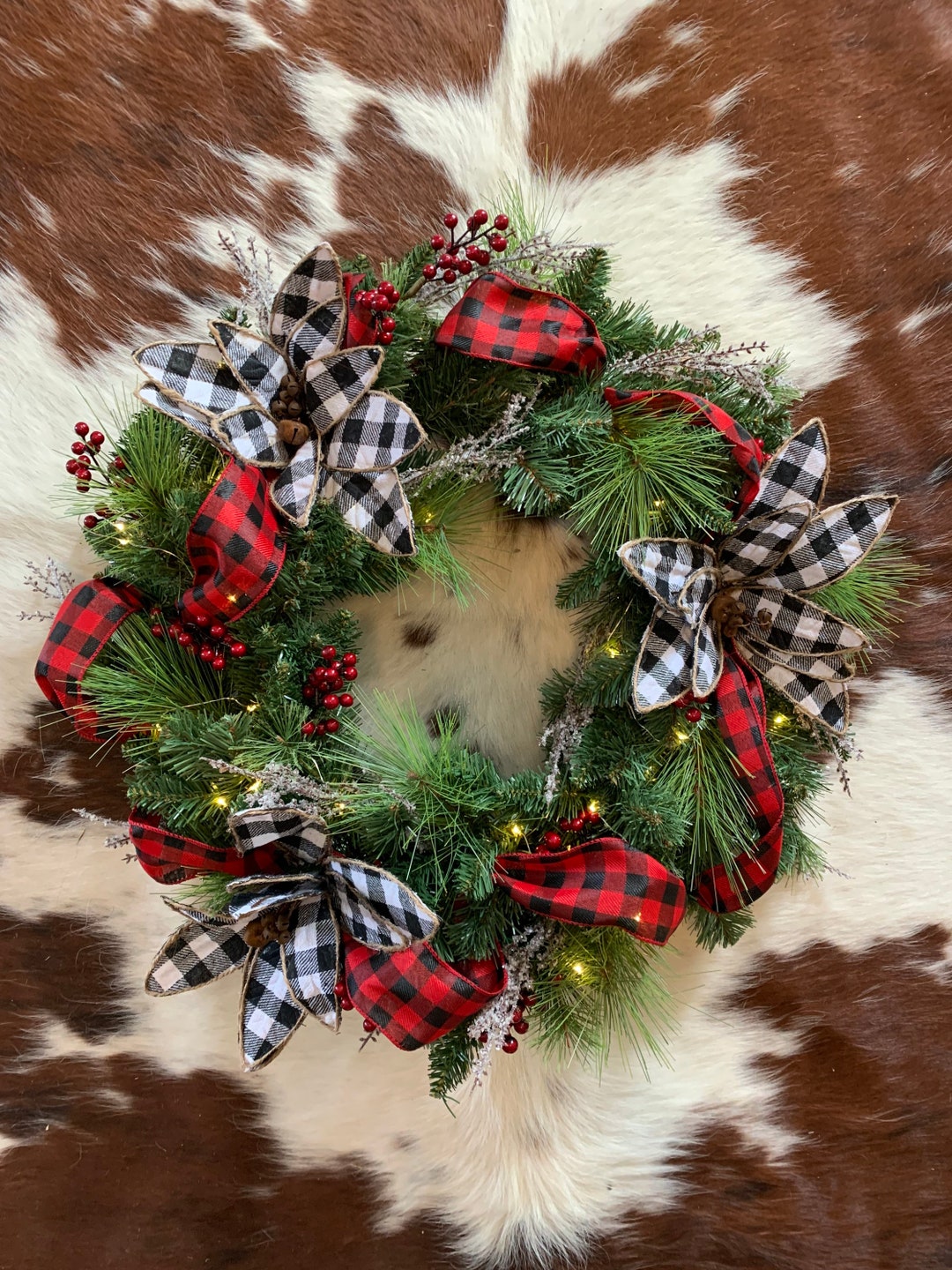 Buffalo Plaid Christmas Wreath - Etsy