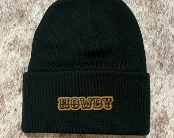 Leather Patch Stocking Hat - Etsy