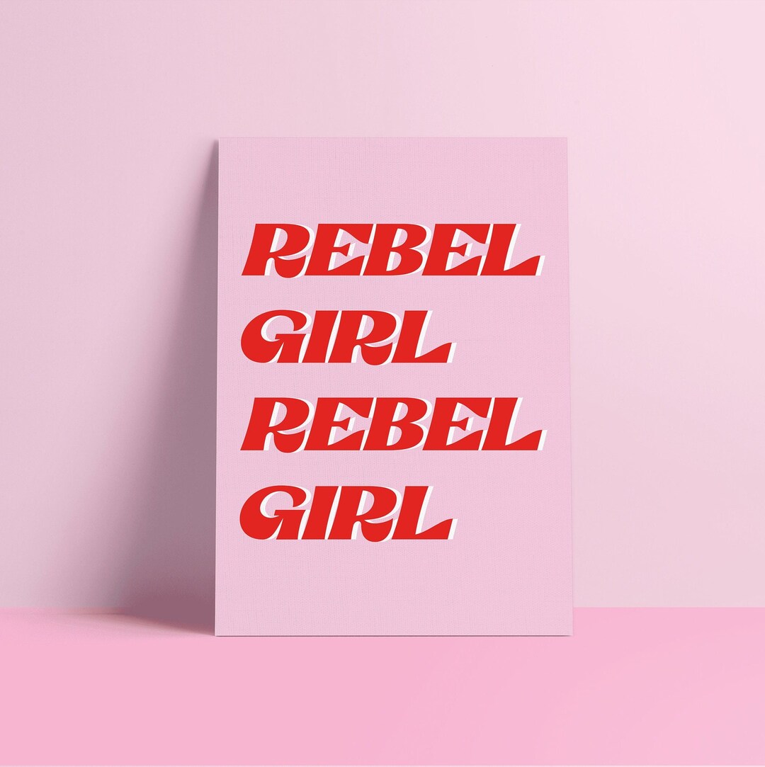 Rebel Girl Art Print Feminist Art Print Bikini Kill Poster Riot Grrrl ...