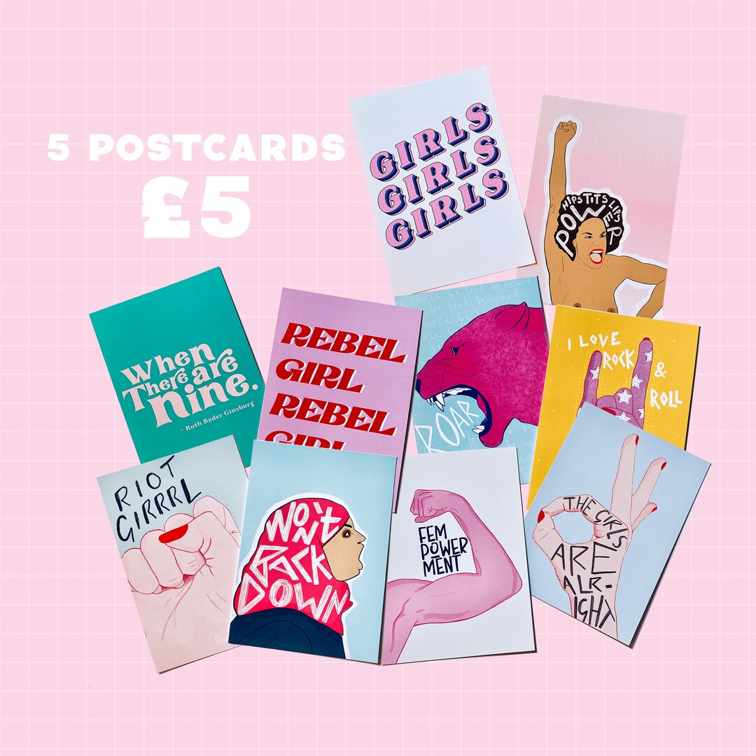 Feminist Art Prints 5 Postcard Bundle-feminism-gallery - Etsy