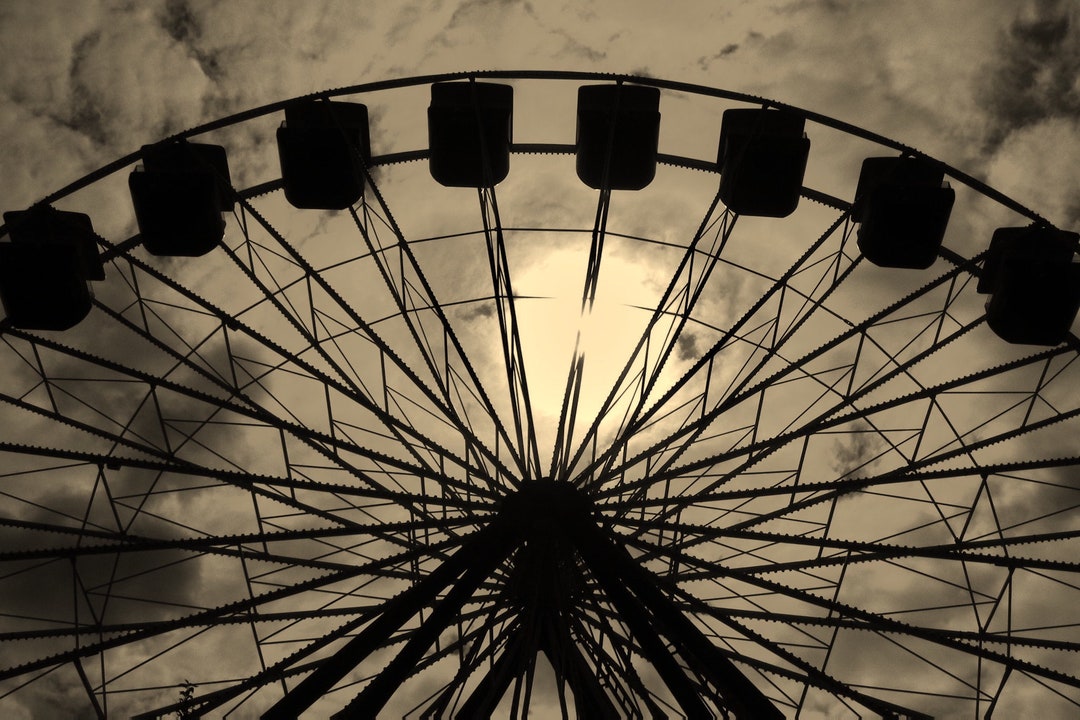 Ferris Wheel Print, Ferris Wheel Art, Amusement Park, Abandoned Art ...