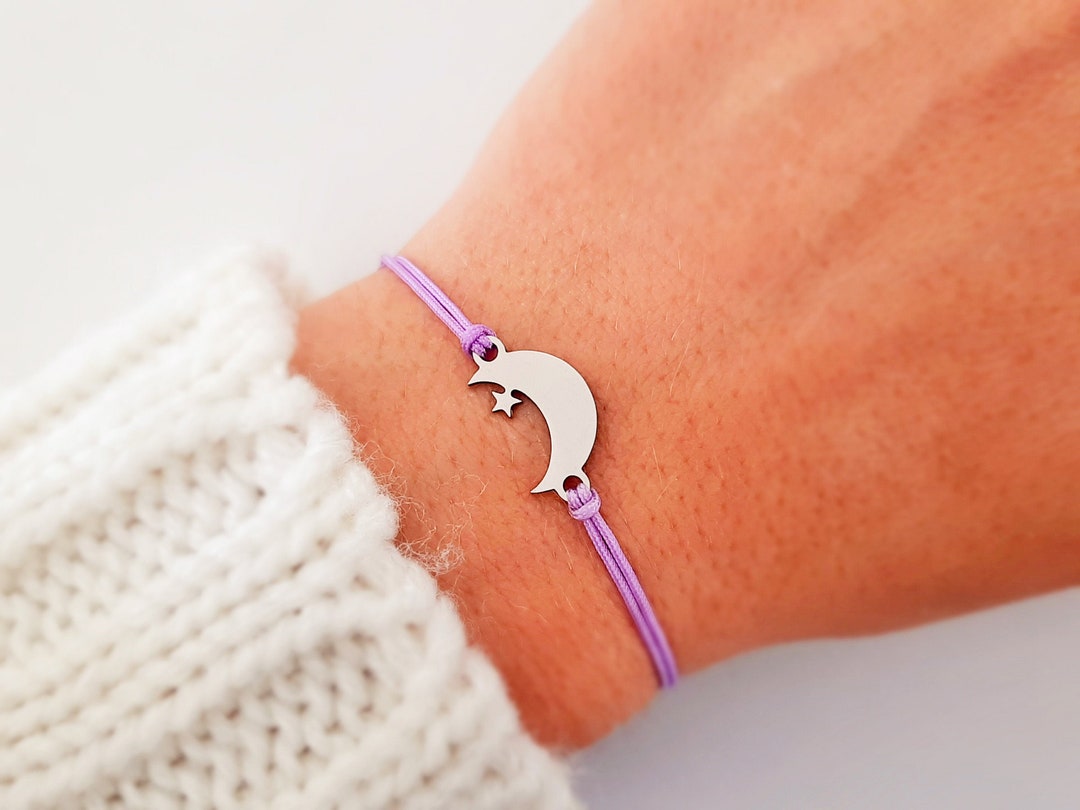 Moon and Star Bracelet -different Colors Available - Moon Phases ...