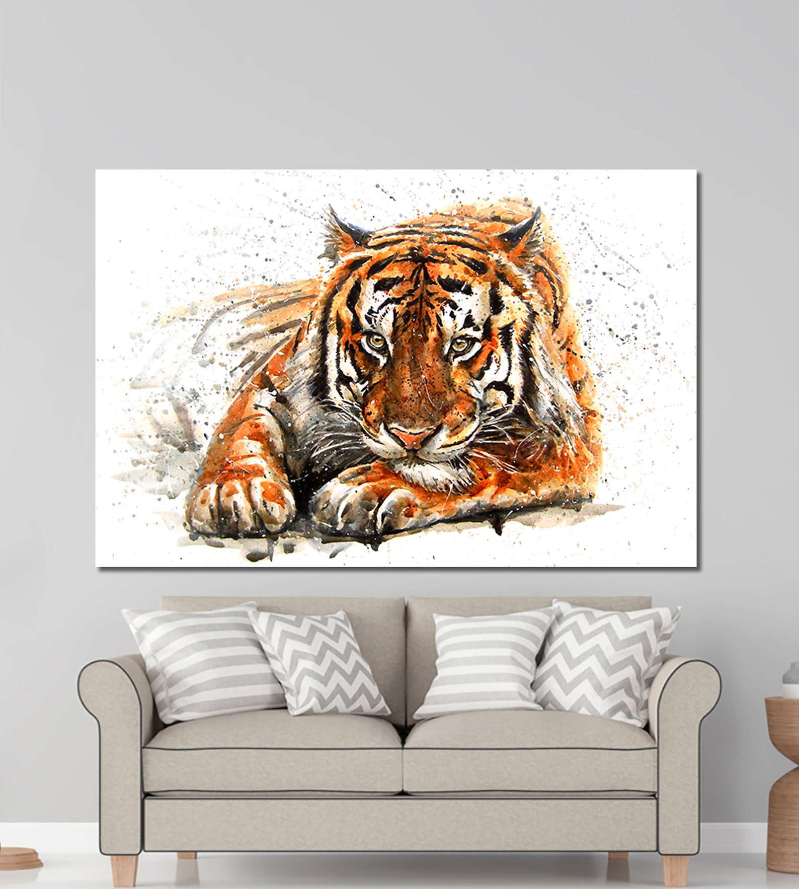 Tiger Canvas Print Tiger Wall Art Tiger Canvas Art Animal | Etsy