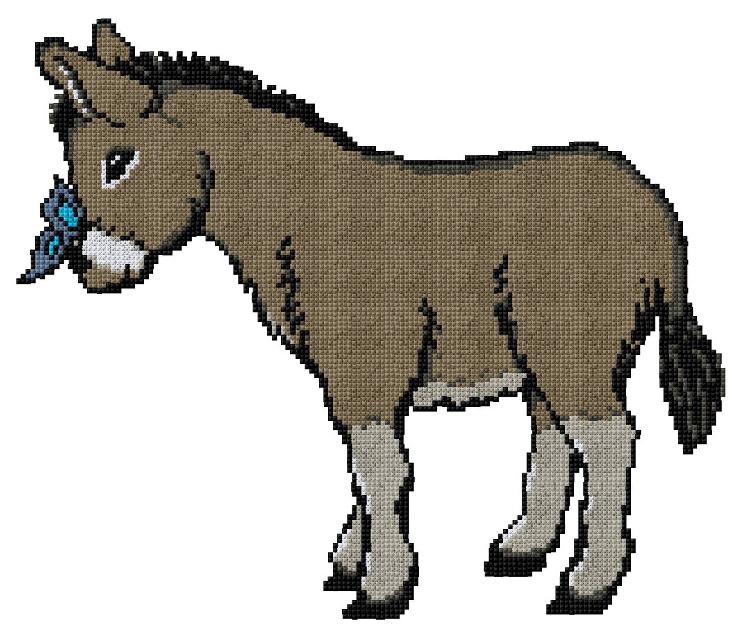Donkey With Butterfly Cross Stitch Pattern Crafts Home - Etsy