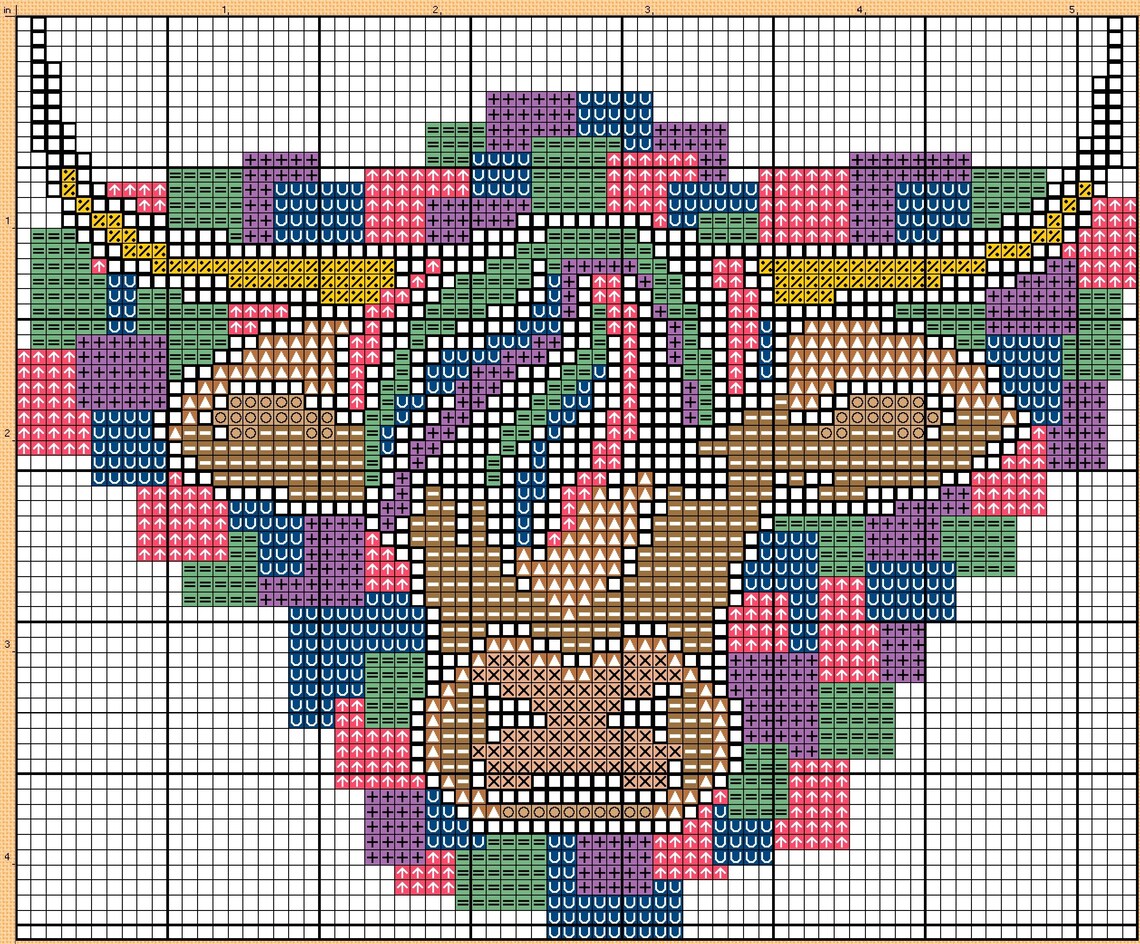 Colourful Cow Cross-stitch Pattern Crafts Animals Wall Art - Etsy