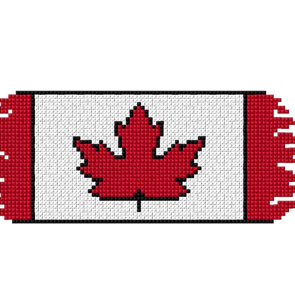 Cross Stitch Canada Flag - Etsy