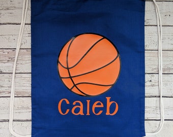 Personalized Basketball Drawstring Bag - Custom Basketball Drawstring ...