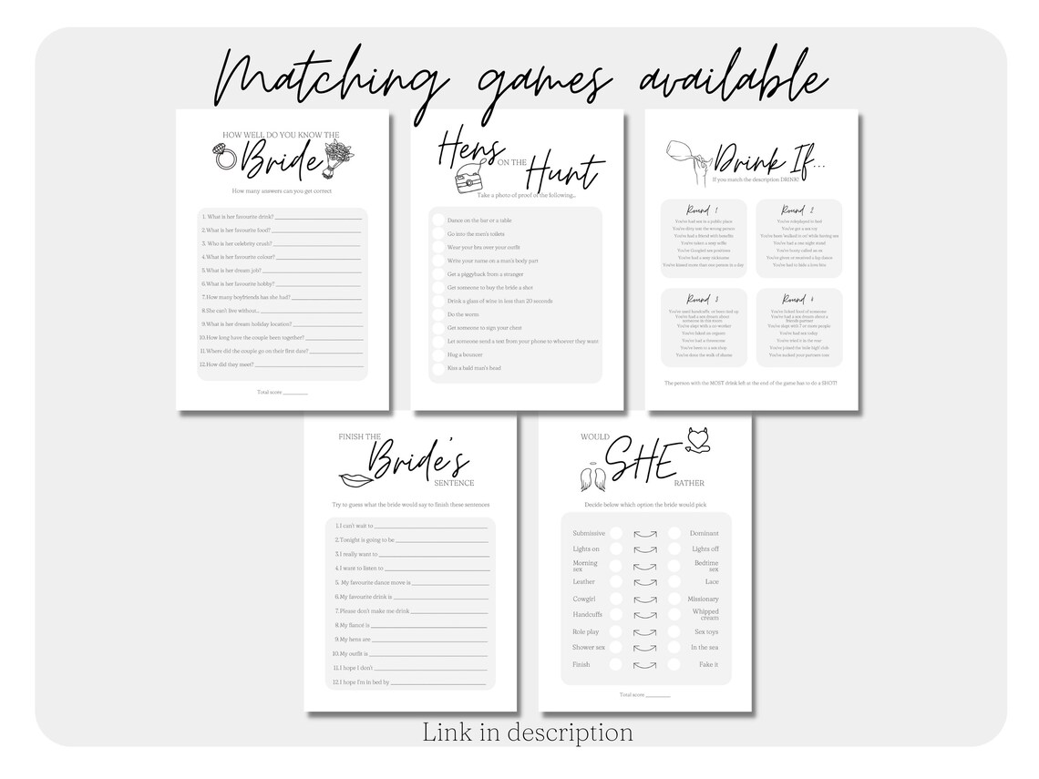 Hens on the Hunt Scavenger Hunt Game | Hen Party Printable Game | Hen ...