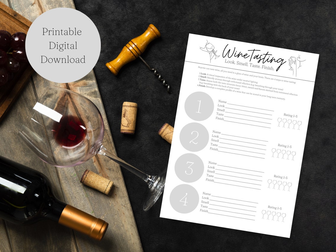 Wine Tasting Party Printable Wine Tasting Score Cards | Flight Map ...