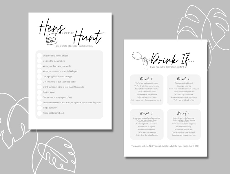 Hen Do Games Bundle Hen Party Printable Game Hen Party Bachelorette ...