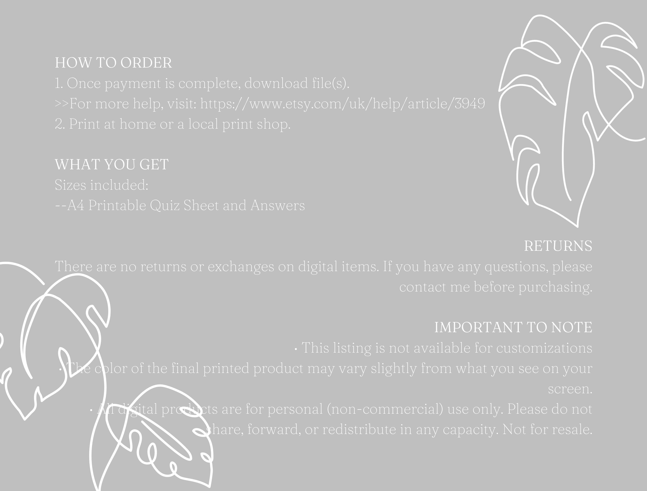 Born in 1992 Printable Birthday Quiz | Trivia Party Game | 30th ...