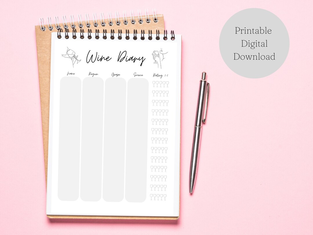 Wine Diary Printable Wine Tasting Score Cards | Wine Journal |tasting ...