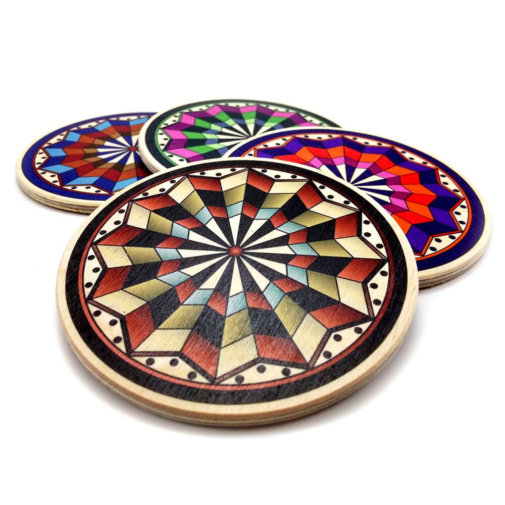 Wood Coasters Serbian Medieval Monastery Ornaments UV - Etsy