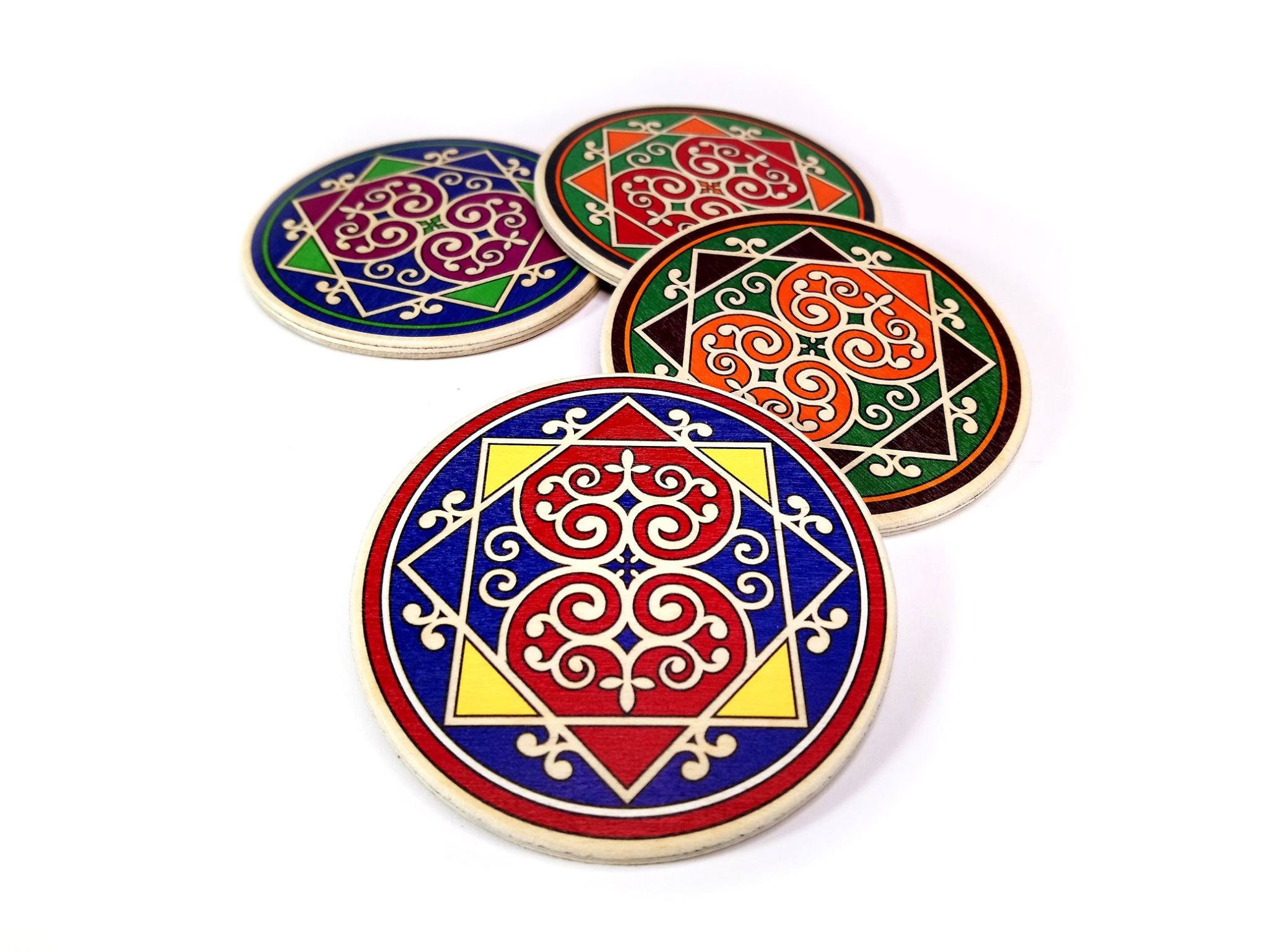 Wood Coasters Serbian Medieval Monastery Ornaments UV - Etsy