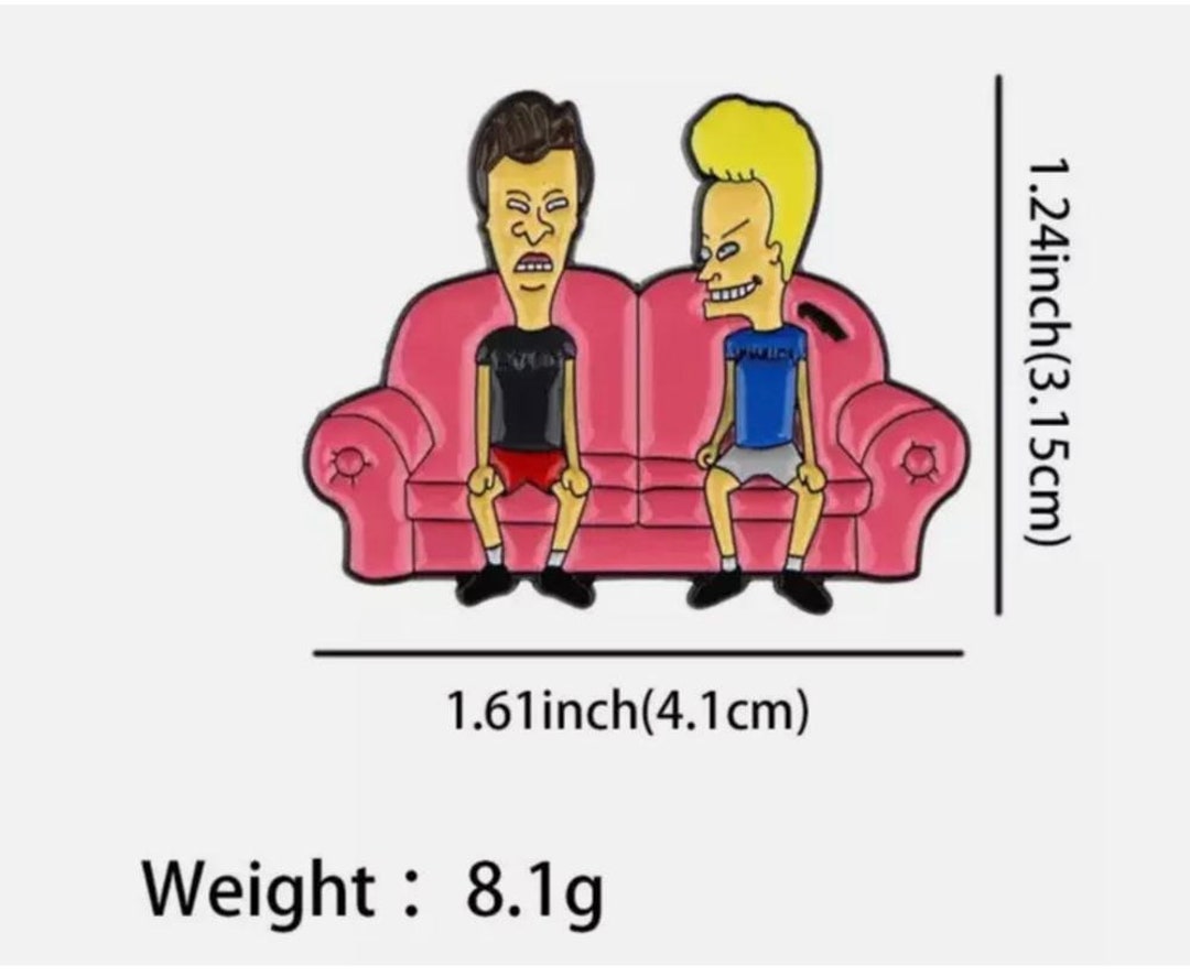 Beavis & Butthead Animated TV on Couch Enamel Lapel Brooch Backpack Pin ...
