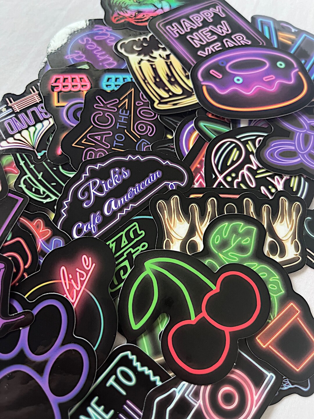 10-50 Random Neon Stickers - Etsy